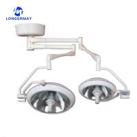 China Veterinary mounted ceiling double head halogen surgical operation light ot led surgical lamp price for sale