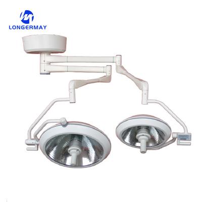 China Veterinary mounted ceiling double head halogen surgical operation light ot led surgical lamp price for sale