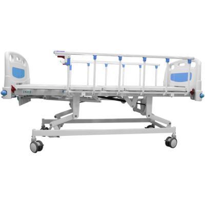 China Durable 2 Cranks 2 Function Foldable Clinic Medical Metal Adjustable Manual Nursing Patient Hospital Bed With Casters for sale