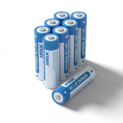 China 2600mAh AA Batteries NiMH Battery 500+ Cycle 1.2 V Nimh Aa Rechargeable Batteries for sale