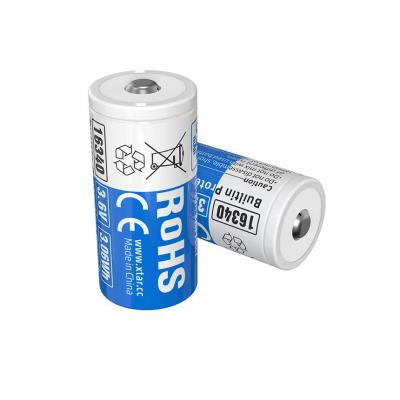 China 850mAh Rechargeable CR123A Lithium Ion Battery 500+ Cycles 2.5A For Flashlights for sale