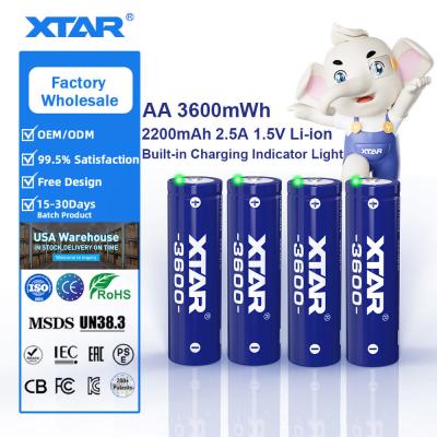 China 2200mAh Longest Lasting Double A Batteries Solid State AA 1.5 V Battery Rechargeable for sale