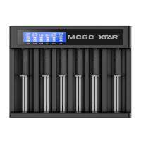 China MC6C  Li Ion Battery Chargers  DC Input 6 Slot Lcd Universal Intelligent Charger for sale