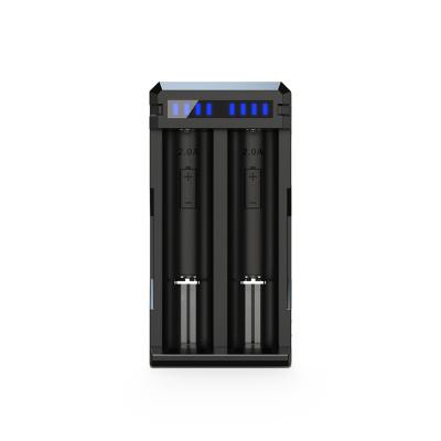 China Dual Slot Li Ion Battery Chargers 18650 21700  Lithium Ion Battery Charger Universal for sale