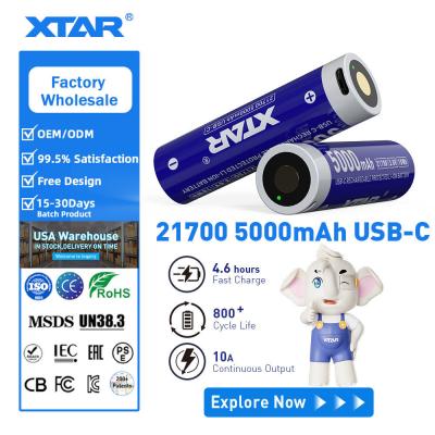 China USB C 21700 Batteries UN38.3 MSDS 5000mah 21700 Rechargeable Lithium Battery for sale