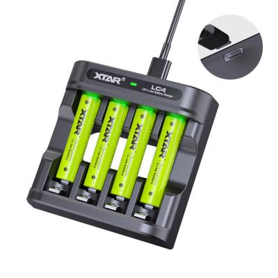 China XTAR LC4 AA Battery Charger 4 Port USB C AAA Alkaline Battery Charger for sale