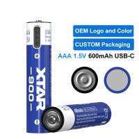 China China Manufacturer XTAR 1.5V TYPE-C Direct Charge AAA 600mAh Rechargeable Lithium Battery Lion Cell for sale