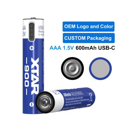 China China Manufacturer XTAR 1.5V TYPE-C Direct Charge AAA 600mAh Rechargeable Lithium Battery Lion Cell for sale