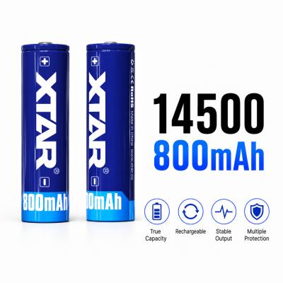 China XTAR 14500 Audio Battery with 800mAh Capacity, Built-in Protection Circuitry, and 500+ Charge Cycles for Tactical Equipment for sale