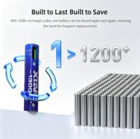 China 1.5V USB-C Direct Charging AAA Batteries with 1200+ Recharge Cycles and 750mAh High Capacity for sale