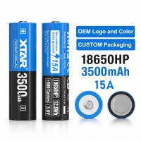 China Battery Original OEM ODM Custom Cable Logo 18650 High Power 15A Discharge 3500mAh 3.6V Lithium Ion Battery Cell for sale