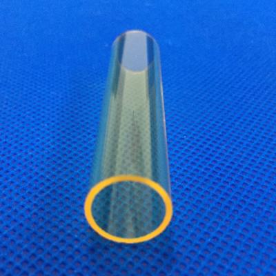 China Cerium Doped Quartz Glass Tube Yellow Color Uv Blocking for sale
