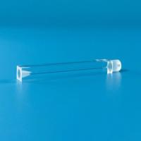China Fused Transparent Quartz Tube One End Horn Bore And Other Square Bore for sale