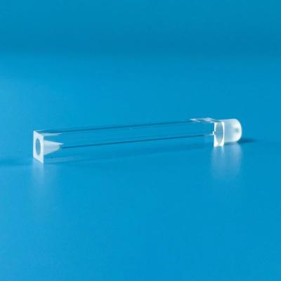 China Fused Transparent Quartz Tube One End Horn Bore And Other Square Bore for sale