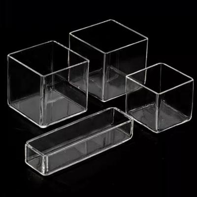 China Custom Made Quartz Glass Rectangular Container Used As Plasma Reactors With Corrosive Liquids for sale