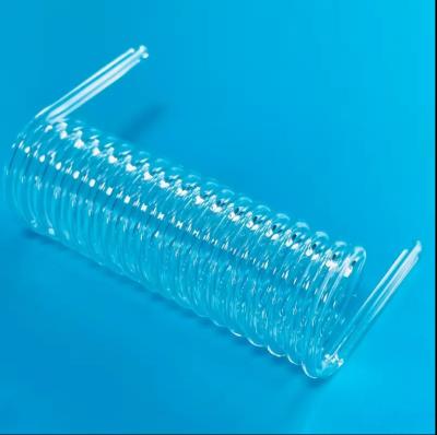 China High Temperature Resistance Clear Fused Silica Spiral Tube With Customizable Outside Diameter for sale