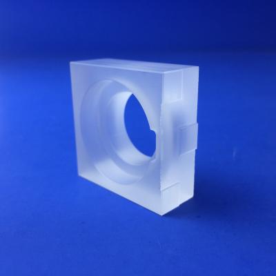 China Machining Quartz Glass Frosted Surface With Stepped Bore Tolerance 0.02 mm for sale