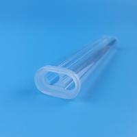 China Laser Spare Parts Frosted Stepped Quartz Flow Cell Transparent Ellipse Shape Double Hole for sale