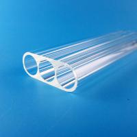 China Laser Spare Parts External Surface Frosted Triple Bore Quartz Glass Tube for sale