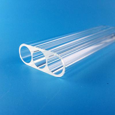 China Laser Spare Parts External Surface Frosted Triple Bore Quartz Glass Tube for sale