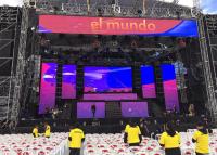 China High Transmitting Curtain Led Display Big , LED Mesh Screen 640 X 640 Cabinet for sale