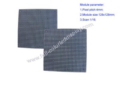 China P4 indoor Full Color LED Display Module 128 x 128 mm wide viewing angle 140 ° / 120 ° for sale