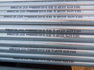 China Seamless GI Steel Pipes with threading and couplings for sale