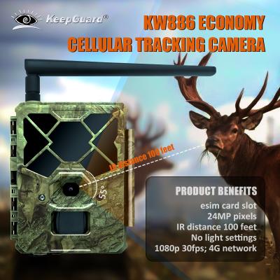 China 4G Cellular Trail Hunting Camera 24MP 1080P 30fps IP66 Night Vision Wildlife Camera with APP Control for sale