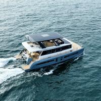China 55ft Luxury Solar Hybrid Catamaran Silent Sailing Catamaran for sale