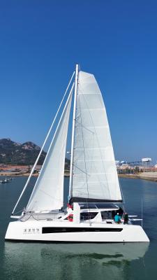 China Comfort Catamaran Sail Boat 49 Foot Spacious Deck Ocean Cruising Boat for sale