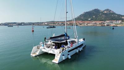 China High Speed Catamaran Sail Boat Wave Shedding 49ft Luxury Sailing Vessel for sale