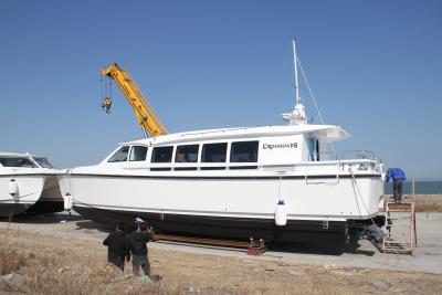 China Diesel Engine Catamaran Offshore Boat Fiberglass Luxury Interior Transport Ferry for sale