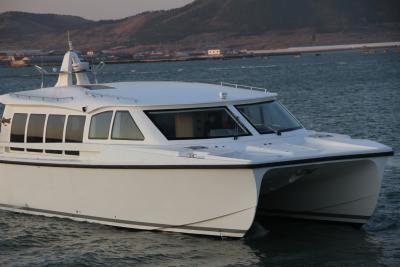 China Shallow Draft Catamaran Passenger Ferry Customizable Interior Sightseeing Ferry for sale