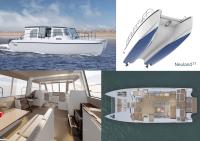 China Neuland 37 CE-B certified motor catamaran with fiberglass construction and 11.5 m length for sale