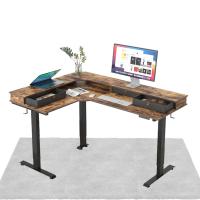 China 27.9 in/mm Revolving Glass Top Standing Desk Height Adjustable Wooden Office Furniture for sale
