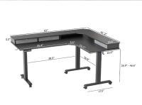 China 27.9 in/mm Revolving Glass Top Standing Desk Height Adjustable Wooden Office Furniture for sale