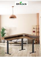 China 27.9 in/mm Revolving Glass Top Standing Desk Height Adjustable Wooden Office Furniture for sale