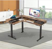China 27.9 in/mm Revolving Glass Top Standing Desk Height Adjustable Wooden Office Furniture for sale