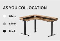 China 27.9 in/mm Revolving Glass Top Standing Desk Height Adjustable Wooden Office Furniture for sale