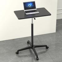 China Rustic Brown Metal Pneumatic Stand Workbench Table for Home Office Computer Work for sale