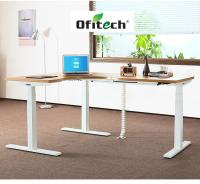 China Ergonomic Electric L Shaped Standing Desk With Dual Motor Memory Setting Operation Panel for sale