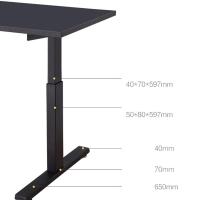 China Custom Children's Black Wooden Furniture Adjustable Height Study Table for Home Office for sale