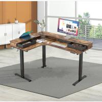 China Ultra-Strong Triple Motor Wooden L Shaped Standing Corner Desk for Suppliers' Products for sale