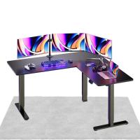 China Ultra-Strong Triple Motor Wooden L Shaped Standing Corner Desk for Suppliers' Products for sale