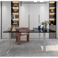 China Triple Motor Electric Height Adjustable L-Shaped Tea Desk for Modern Office Furniture for sale