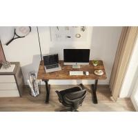 China 710mm Dual Motor Brown Wooden Electric Desktop Top Lifting Desk for Ergonomic Home Office for sale