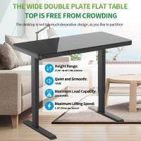 China Wupro Adjustable Electric Dual Lifting Desk Black Glass Study Table 100 V/Hz 2 Stage for sale