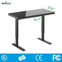 China Wupro Adjustable Electric Dual Lifting Desk Black Glass Study Table 100 V/Hz 2 Stage for sale