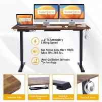 China Anti-collision System Wooden Electric Height Adjustable Desk with Dual Motor 1200mm Length for sale