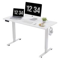 China Standing Desk with Dual Motor Electric Height Adjustment and White Wooden Coffee Table for sale